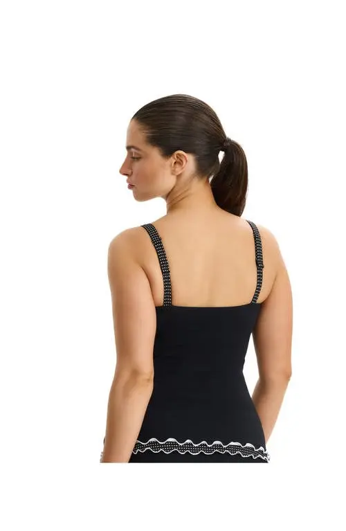 GOTTEX Dottie Delight D-cup Tankini Top - Black