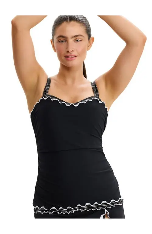 GOTTEX Dottie Delight D-cup Tankini Top - Black