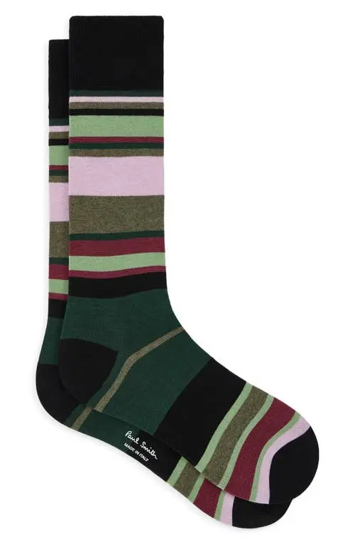 Paul Smith Ozzy Stripes Crew Socks - 79 Black