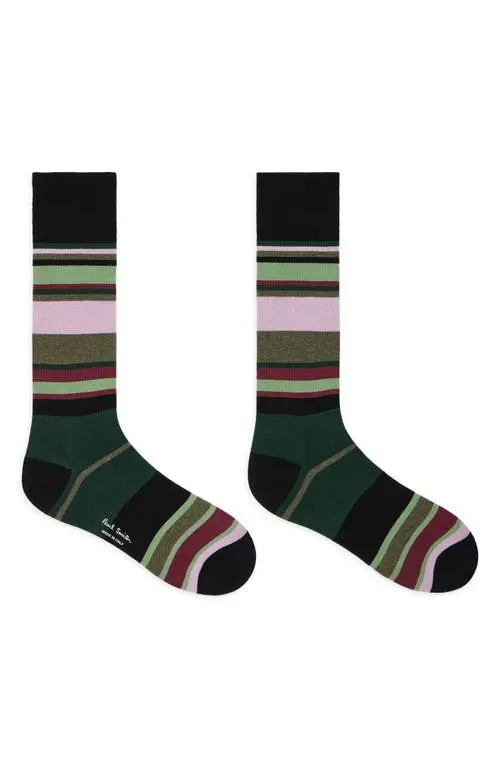 Paul Smith Ozzy Stripes Crew Socks - 79 Black