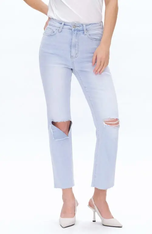 BAYEAS Raw Hem Ripped High Waist Straight Leg Jeans