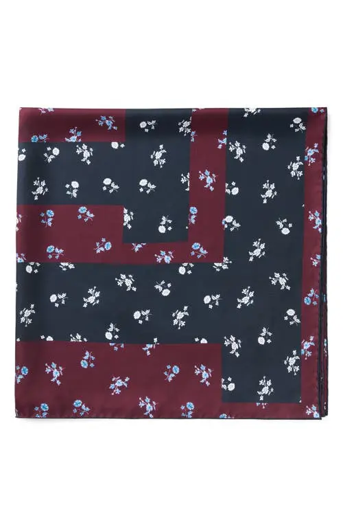 Lafayette 148 New York Floral Silk Scarf - Aubergine Multi