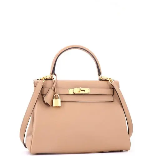 Hermès Kelly Handbag Brown Evercolor With Gold Hardware 28