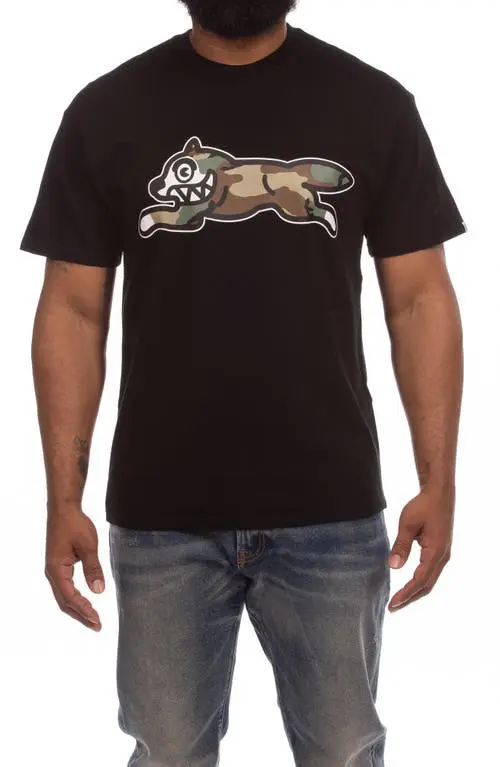 ICECREAM Camo Dog Graphic T-shirt - Black