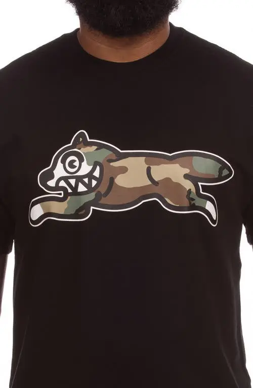 ICECREAM Camo Dog Graphic T-shirt - Black