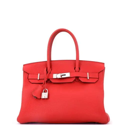Hermès Birkin Handbag Togo With Palladium Hardware 30 - Red