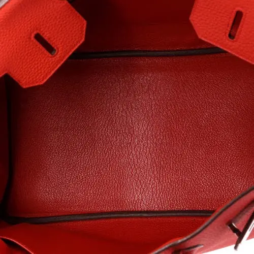 Hermès Birkin Handbag Togo With Palladium Hardware 30 - Red