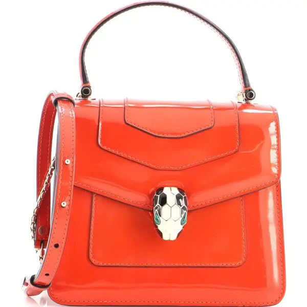 BVLGARI Serpenti Top Handle Bag Patent Small