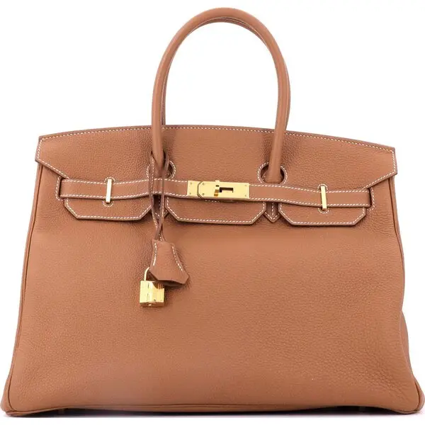 Hermès Birkin Handbag Brown Togo With Gold Hardware 35 - Metallic Gold