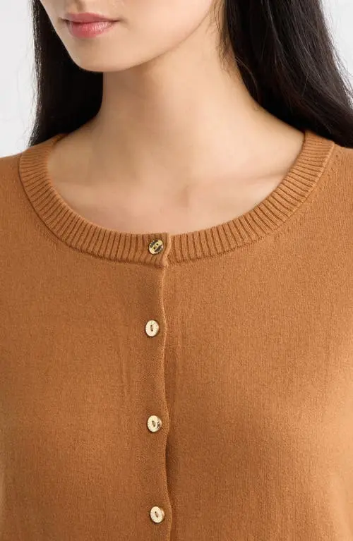 TAHARI ASL Fine-knit Cotton Blend Cardigan