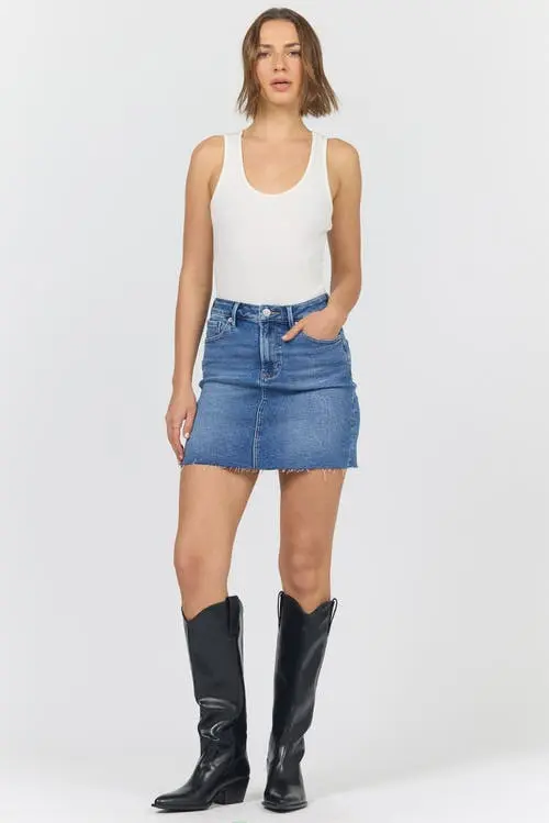 DEAR JOHN Quinn High Waist Raw Cut Denim Jeans
