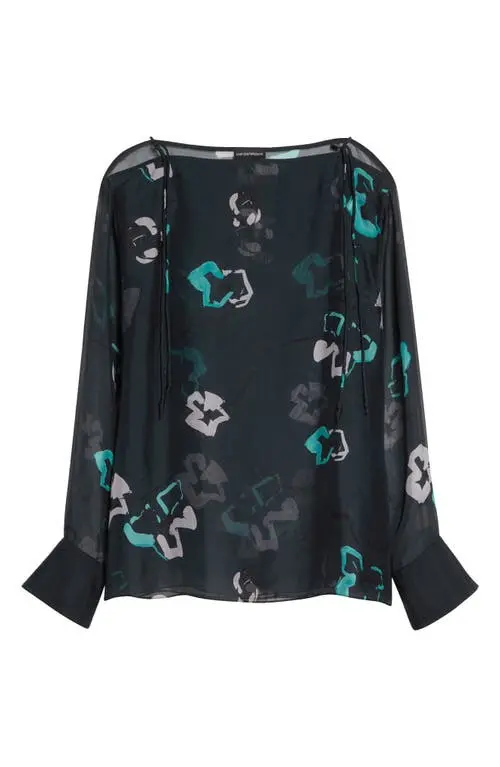 Emporio Armani Abstract Print Silk Top