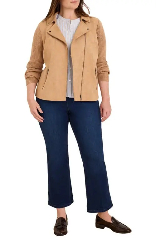 NIC+ZOE Mixed Media Moto Jacket