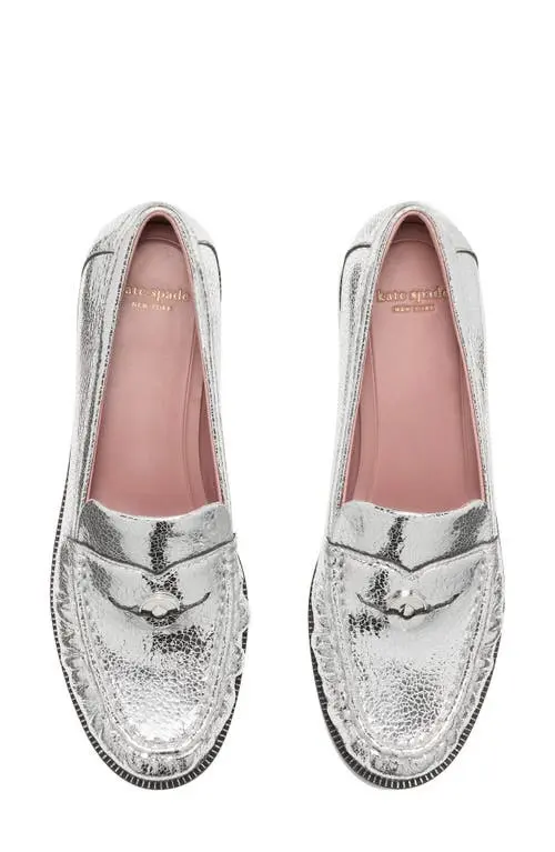 Kate Spade New York Metallic Leather Penny Loafer