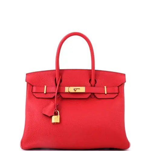 Hermès Birkin Handbag Clemence With Gold Hardware 30
