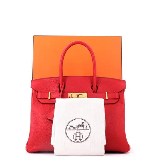 Hermès Birkin Handbag Clemence With Gold Hardware 30