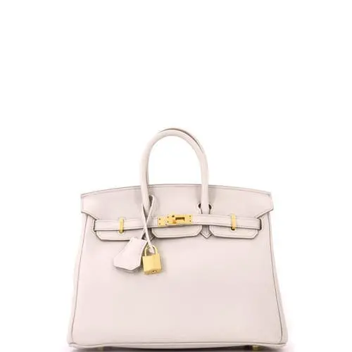 Hermès Birkin Handbag Light Togo With Gold Hardware 25 - White
