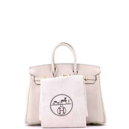 Hermès Birkin Handbag Light Togo With Gold Hardware 25 - White