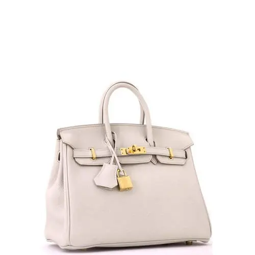 Hermès Birkin Handbag Light Togo With Gold Hardware 25 - White