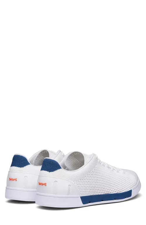 Swims Breeze Tennis Knit Sneaker - White/ensign Blue