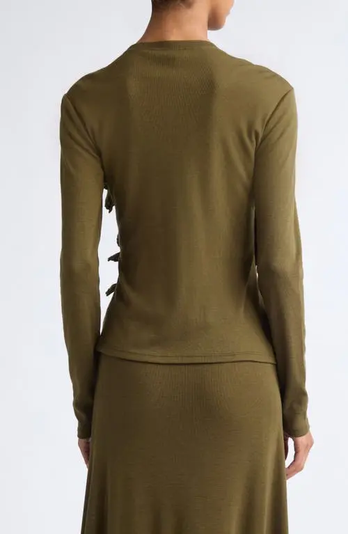 Ulla Johnson Polina Ruffle Wool Jersey Top - Loden