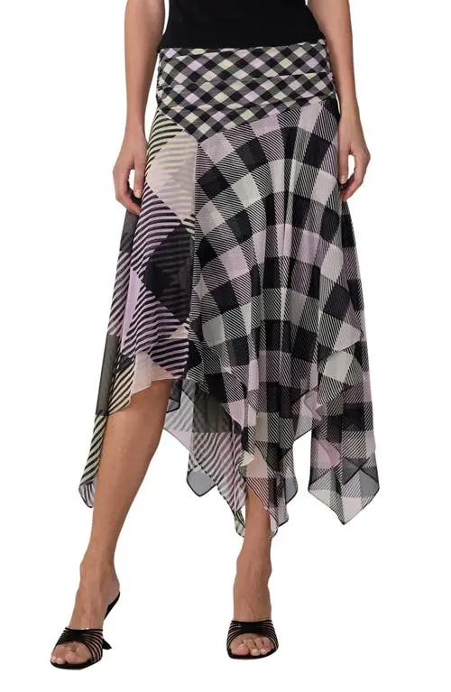 Diane Von Furstenberg Margot Silk Handkerchief Hem Midi Skirt