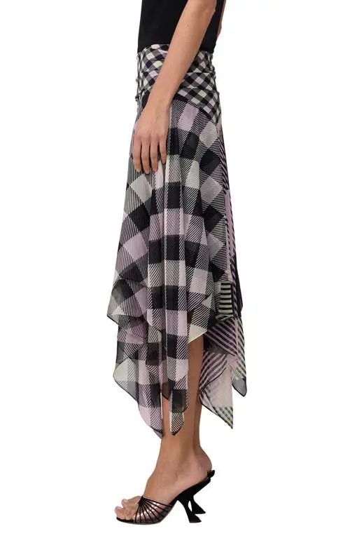 Diane Von Furstenberg Margot Silk Handkerchief Hem Midi Skirt