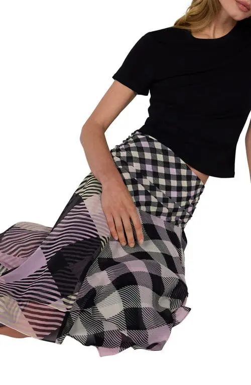 Diane Von Furstenberg Margot Silk Handkerchief Hem Midi Skirt