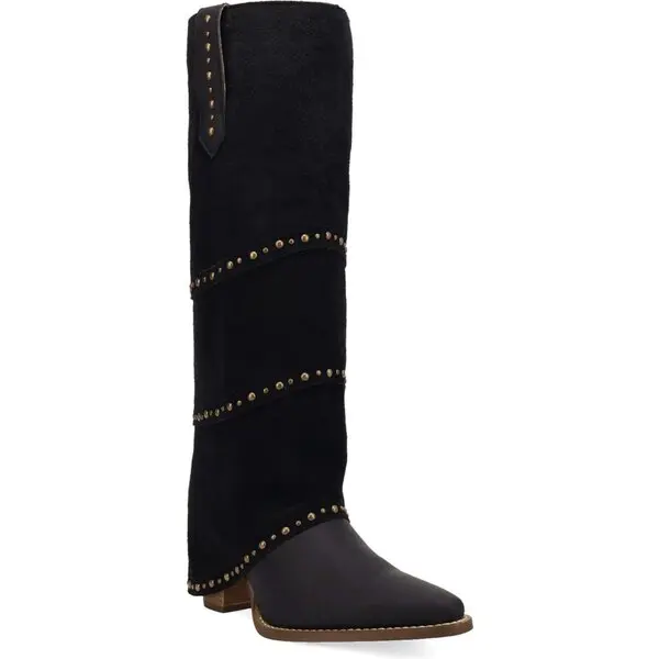 DINGO Texani Studded Knee High Boot - Black