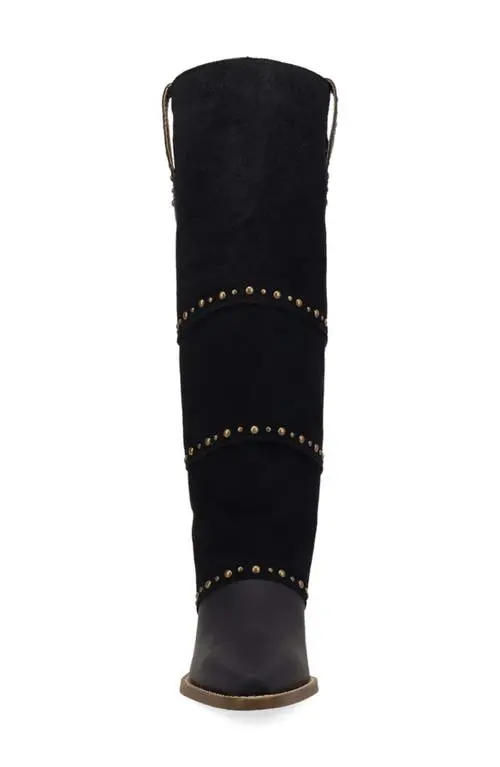 DINGO Texani Studded Knee High Boot - Black