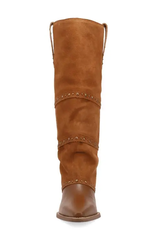 DINGO Studded Knee-high Western Boots