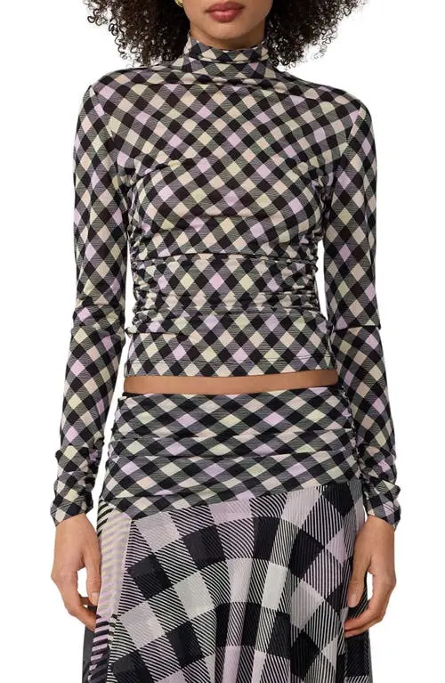 Diane Von Furstenberg Logan Diamond Pattern Turtleneck