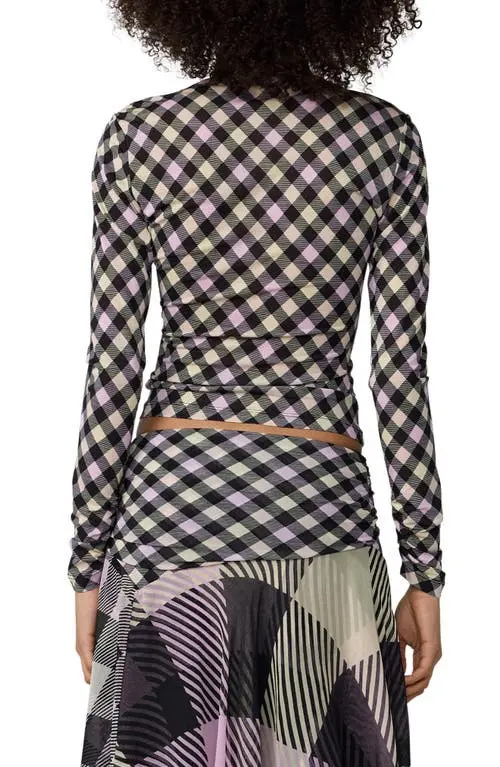 Diane Von Furstenberg Logan Diamond Pattern Turtleneck