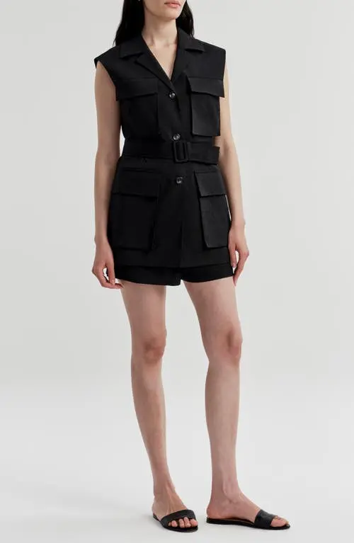 A.L.C. Cameron Linen Blend Belted Vest