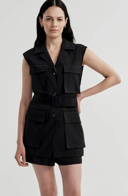 A.L.C. Cameron Linen Blend Belted Vest