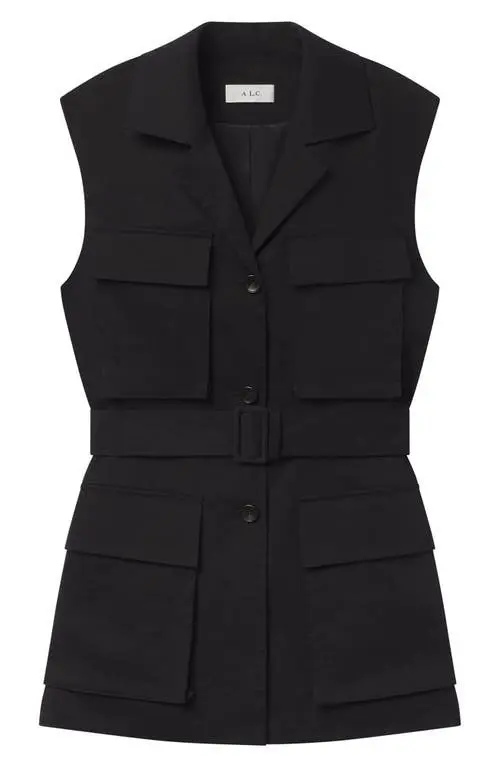 A.L.C. Cameron Linen Blend Belted Vest