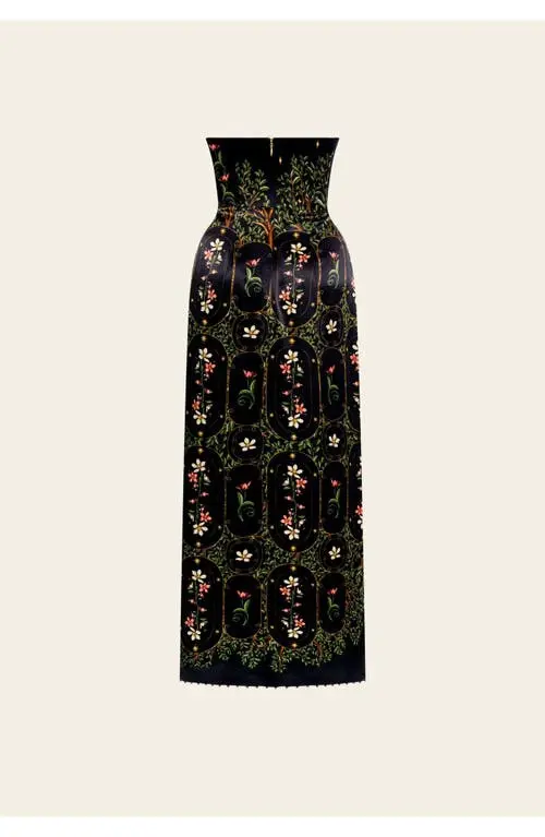 Agua Bendita Cinefila Noche Strapless Maxi Dress