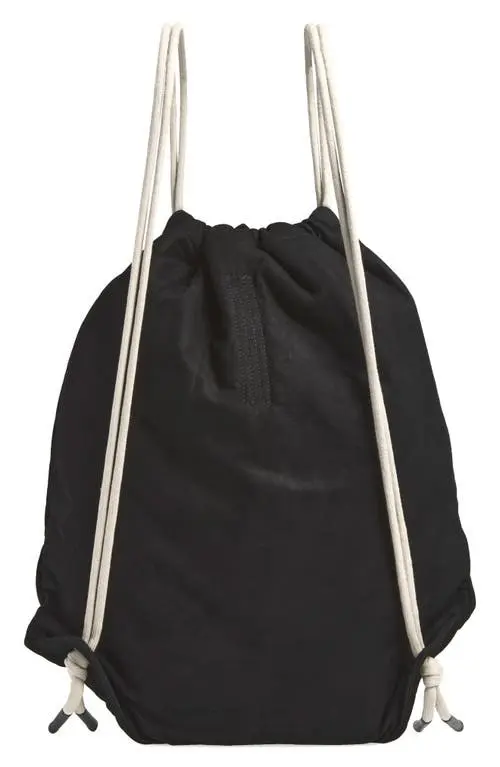 Rick Owens Leather Drawstring Backpack - Black/pearl