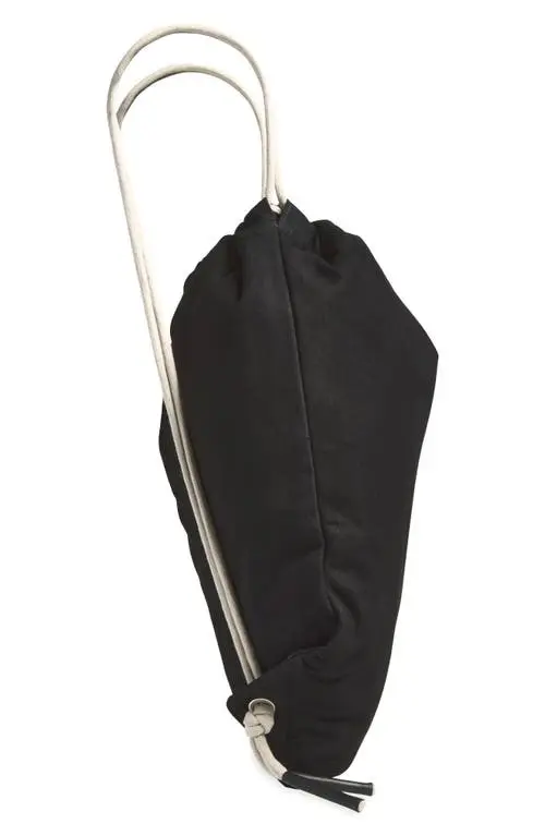 Rick Owens Leather Drawstring Backpack - Black/pearl