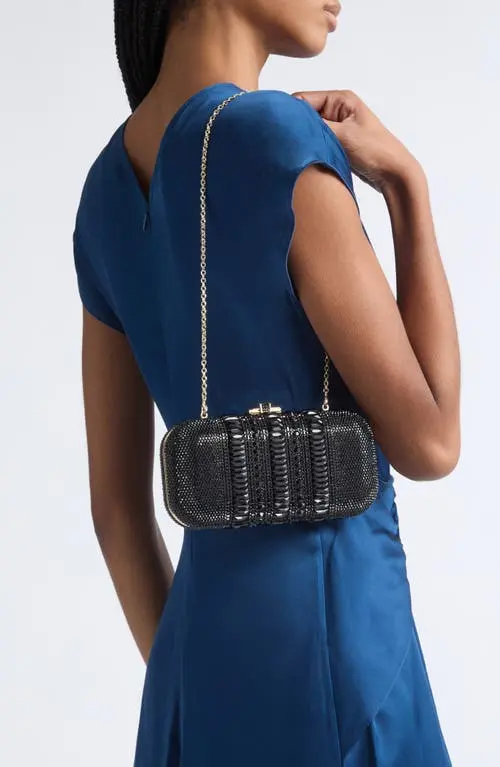 Judith Leiber Evening Bag With Crystal Embellishments - Chamagne Jet