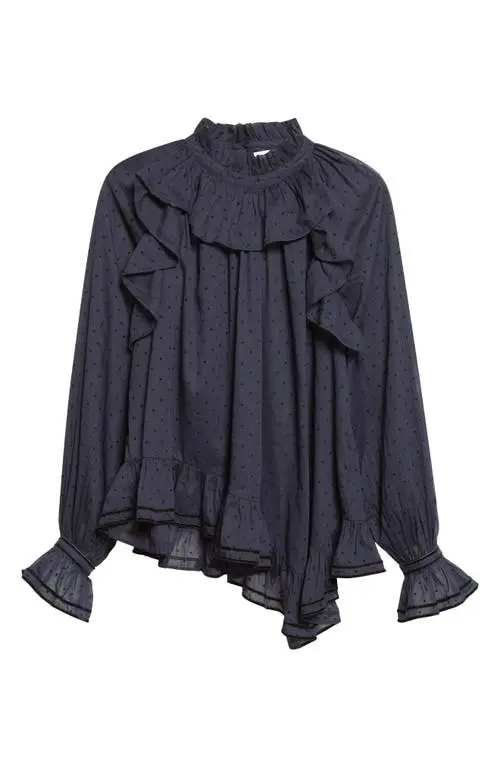 Ulla Johnson Marcella Clip Dot Ruffle Top