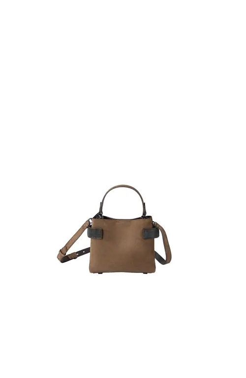 Brunello Cucinelli Essence Small Top-handle Bag In Suede With Precious Bands - Brown
