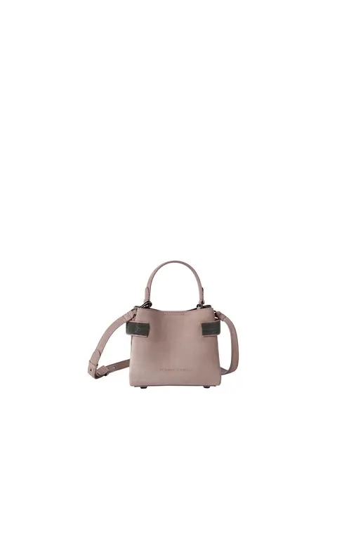 Brunello Cucinelli Suede Top-handle Bag With Embellished Bands - Pink