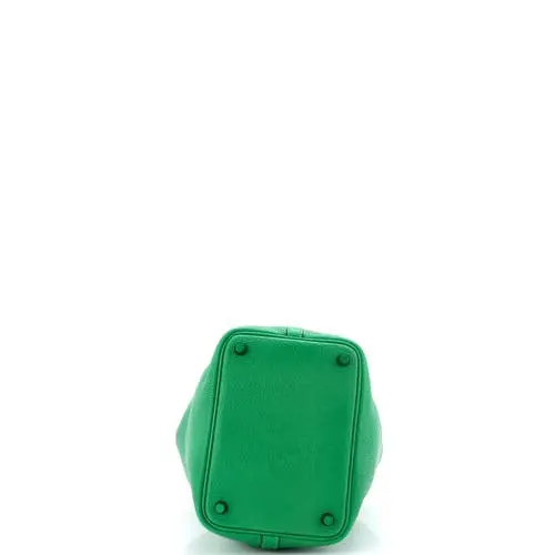 Hermès Monochrome Picotin Lock Bag Clemence Pm - Green