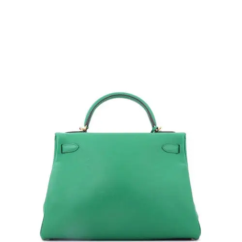 Hermès Kelly Handbag Evercolor With Gold Hardware 32 - Green