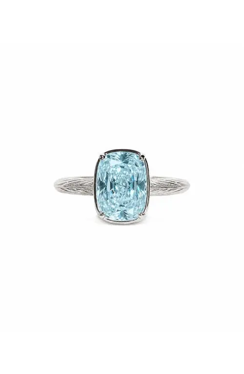 Sterling Forever Cushion Cut Imitation Aquamarine Sterling Silver Ring - Light Blue/silver
