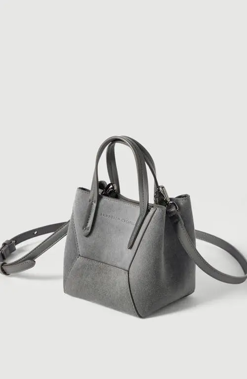 Brunello Cucinelli Bc Duo Mini Bag In Suede With Monili