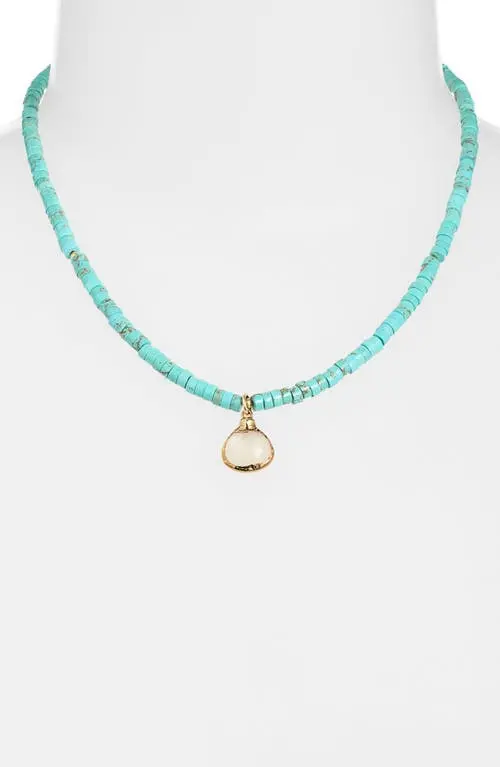 HOUSE OF OLIA Beaded And Moonstone Pendant Necklace