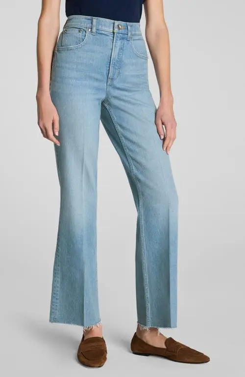 Spanx Raw Hem High Waist Crop Kick Flare Jeans