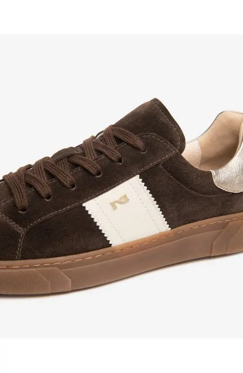 NEROGIARDINI Retro Low Top Leather Sneaker - Chocolate